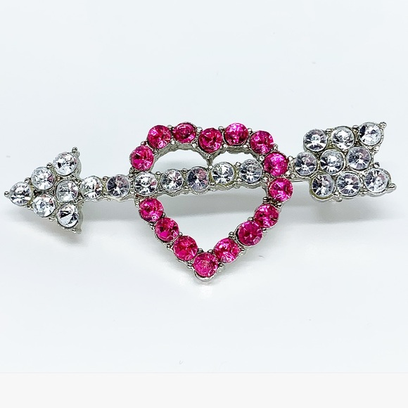 Vintage | Jewelry | Vintage Bedazzled Heart Brooch | Poshmark